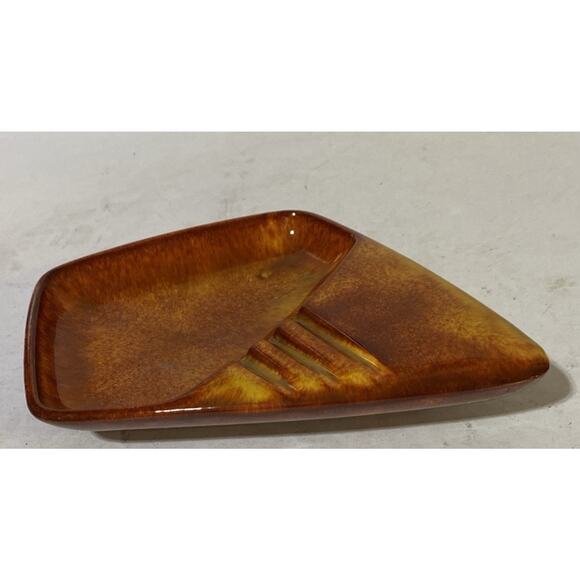 Other | Mid Century Modern Orange Brown Drip Glaze Ceramic Elevated ...